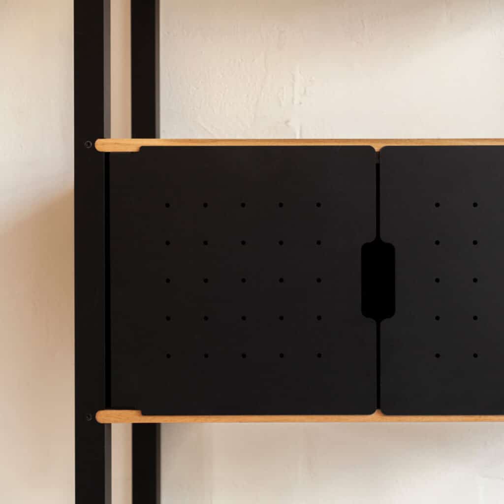 Vij5 - metalen buisframe design kastensysteem - massief eiken planken ...